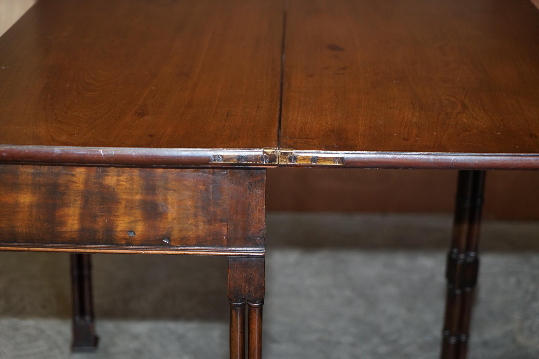 Antique Cluster Column Leg Fold Over Card Table by Thomas Chippendale ...