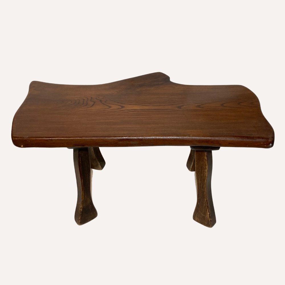 Brutalist Dutch Wabi Sabi Organic Oak Tree Table, 1960s for sale at Pamono