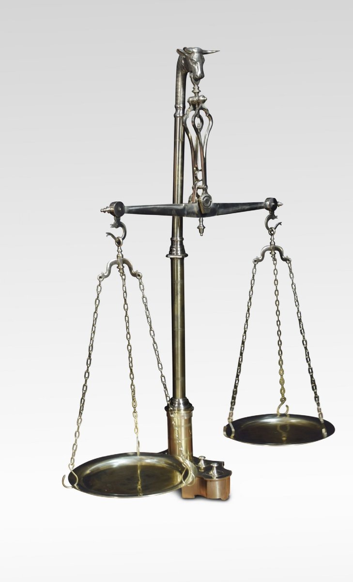 Monumental Floor Standing Brass Butcher Scale for sale at Pamono