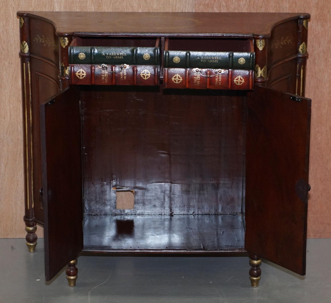 Faux Book Bookcase with Twin Drawers for sale at Pamono