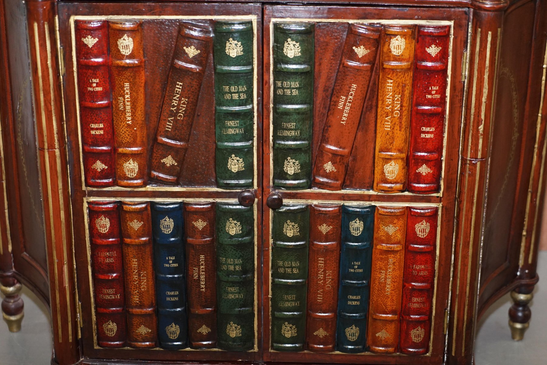 Faux Book Bookcase with Twin Drawers for sale at Pamono