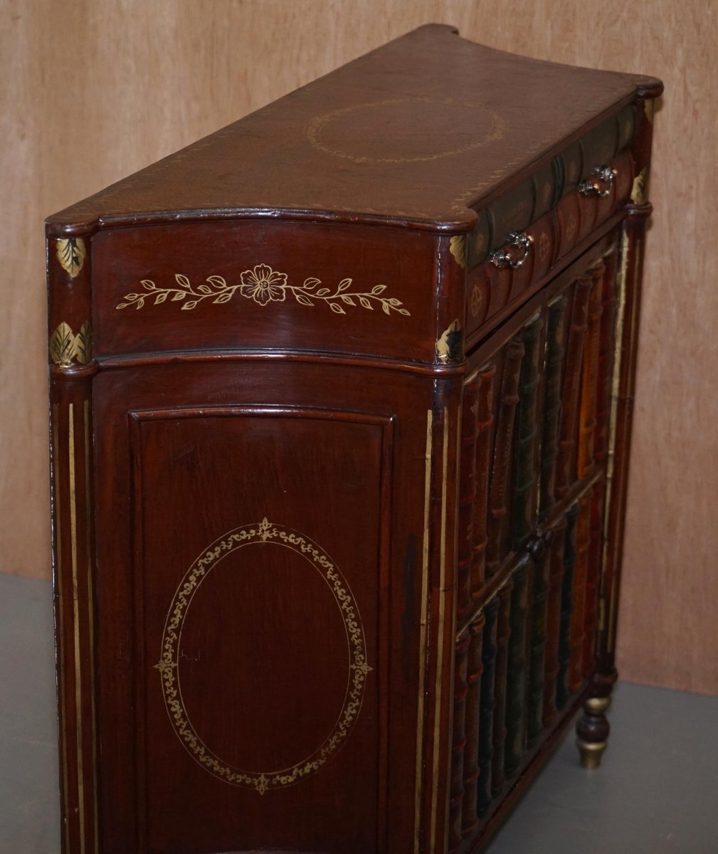 Faux Book Bookcase with Twin Drawers for sale at Pamono
