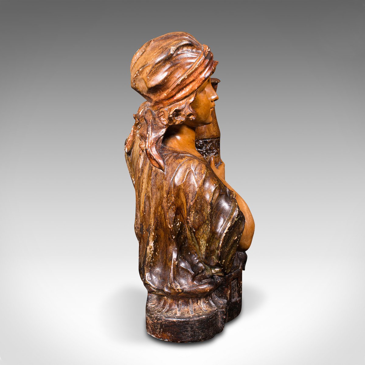 Antique French Female Portrait Bust Figure Candle Holder, 1900s for ...