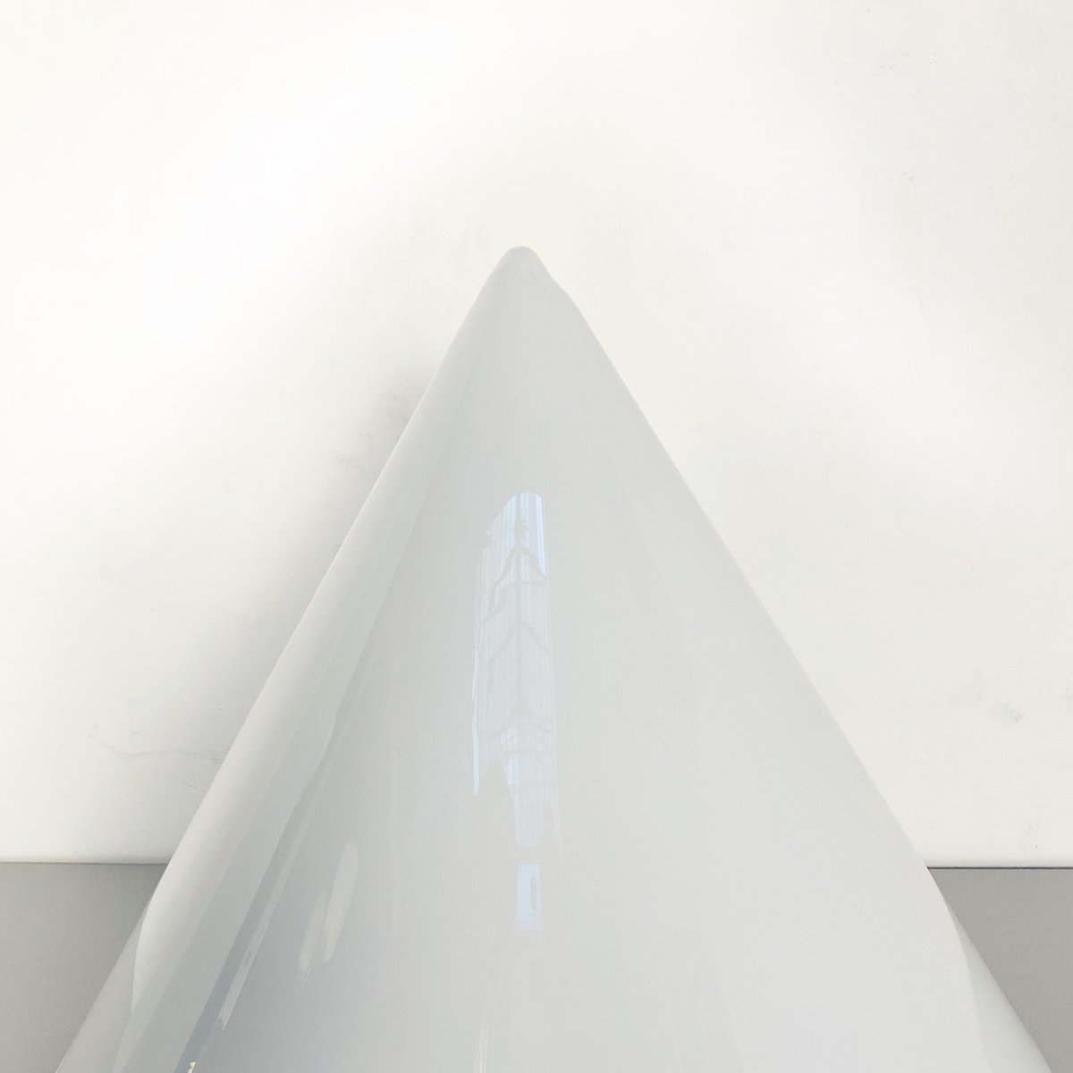 Mid-Century Modern Italian Conical Table Lamp with Double Opal Glass ...