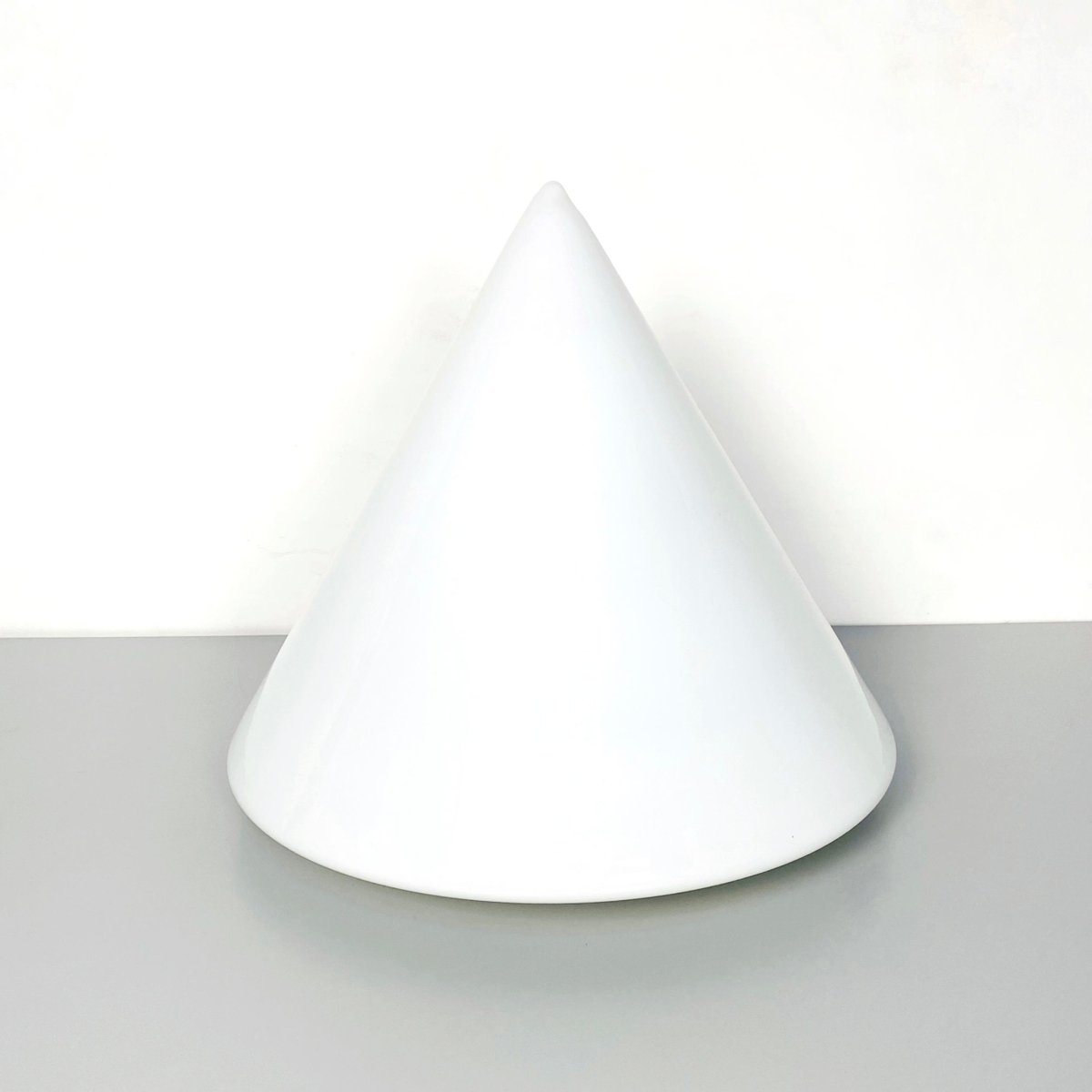 Mid-Century Modern Italian Conical Table Lamp with Double Opal Glass ...