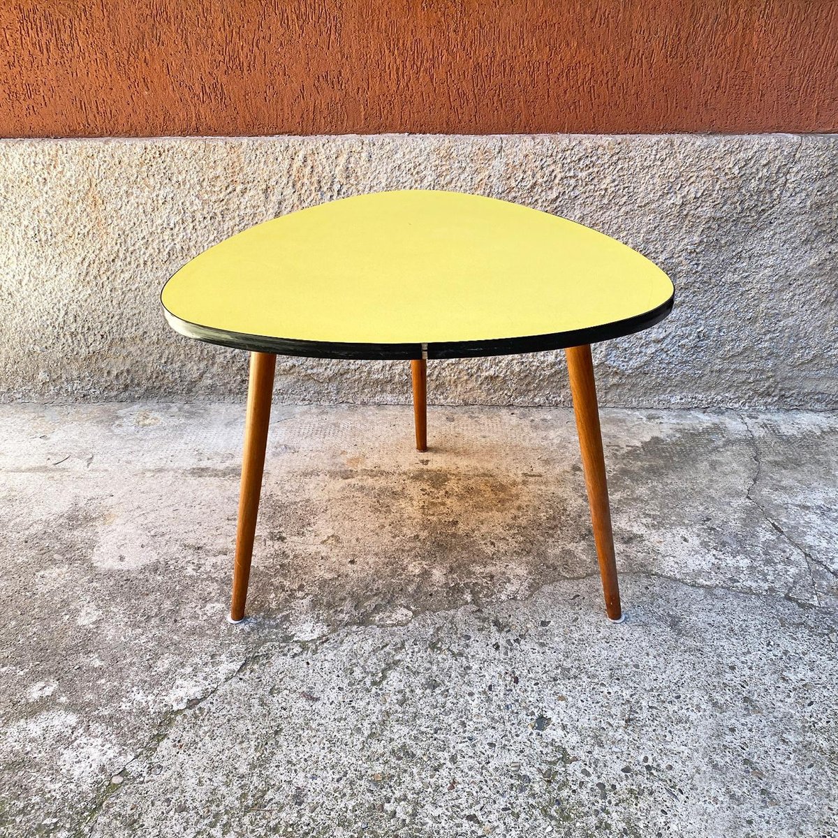 Northern European Yellow Coffee Table with Original Solid Beech Legs ...