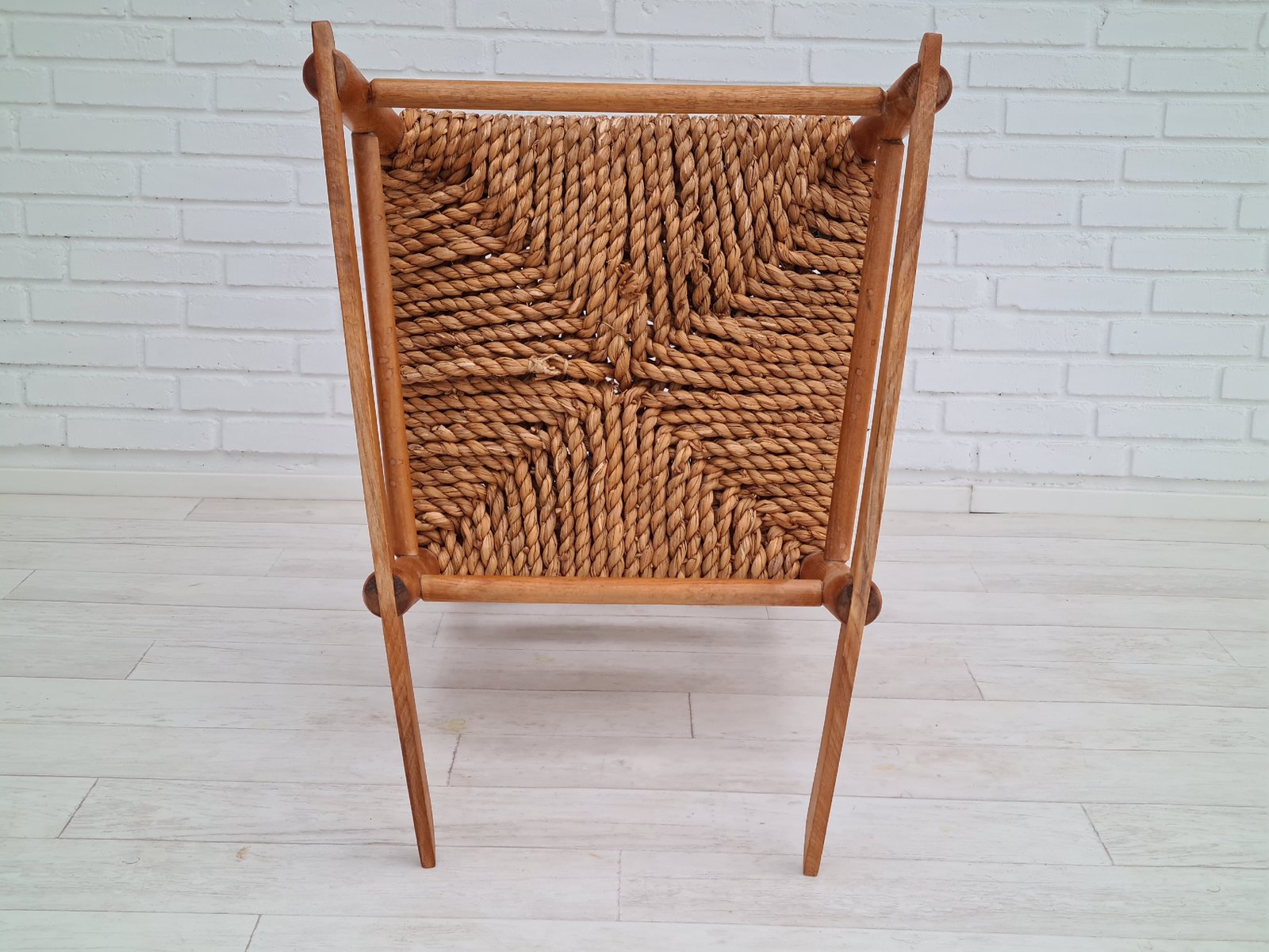 Danish Rocking Chair in Oak & Natural Fiber, 1960s for sale at Pamono