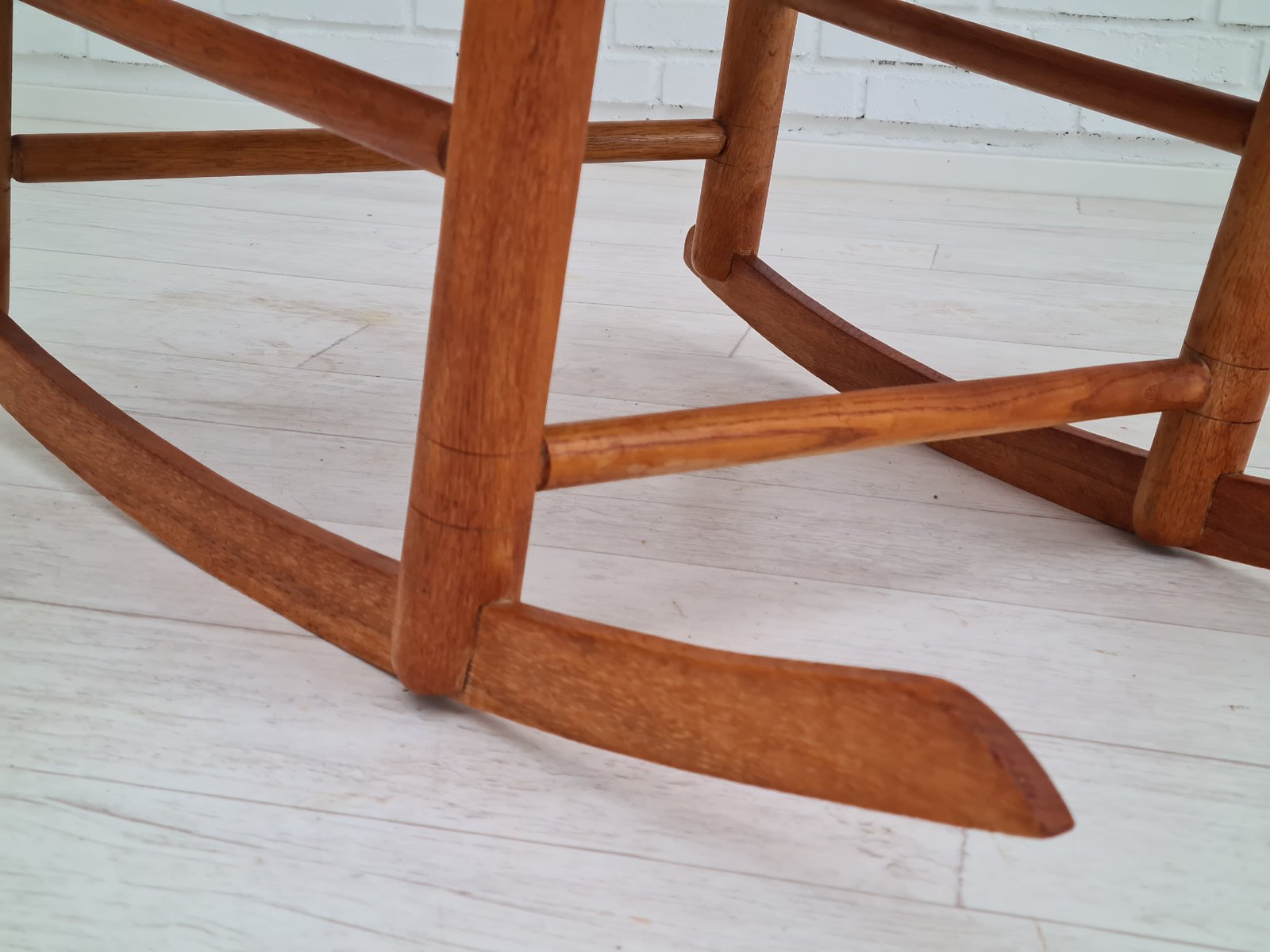 Danish Rocking Chair in Oak & Natural Fiber, 1960s for sale at Pamono