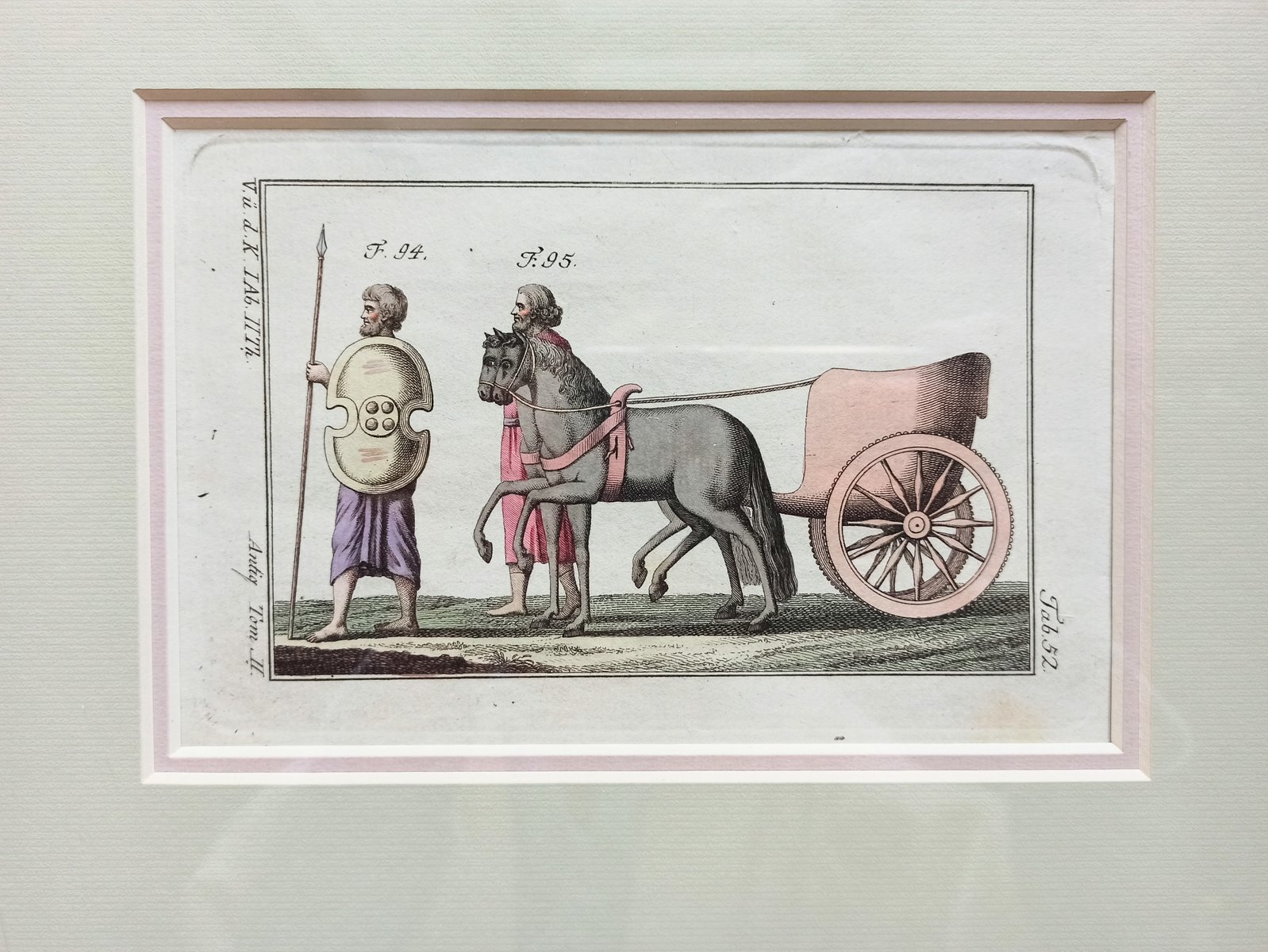 Classicist Graphics, Ancient Chariot, Copperplate Engraving, 18th ...