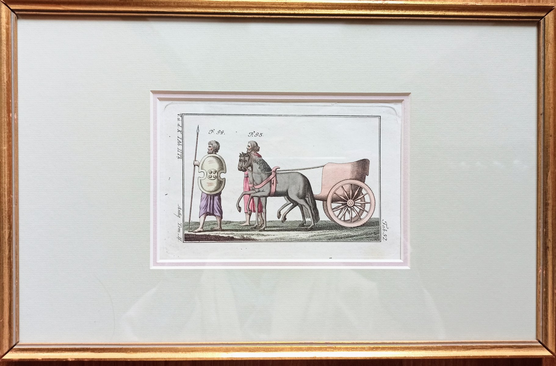 Classicist Graphics, Ancient Chariot, Copperplate Engraving, 18th ...