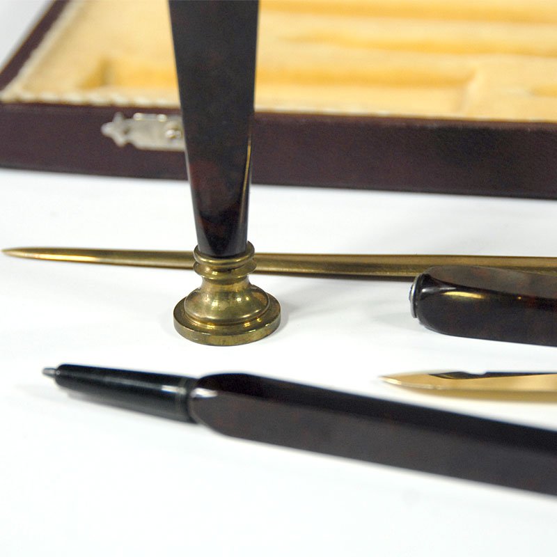 Writing Letter Box Desk Set, 1930s, Set of 5 for sale at Pamono