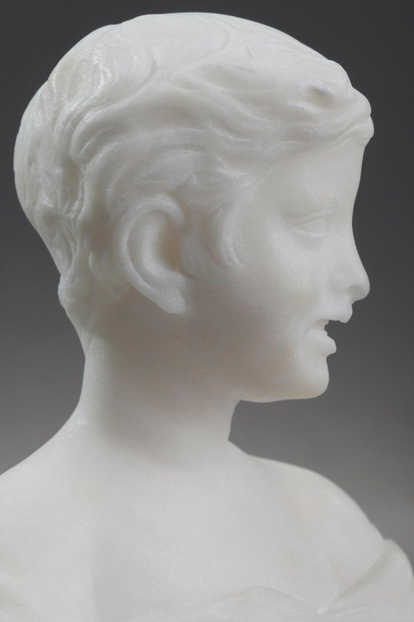 Small Alabaster Bust of Young Boy for sale at Pamono