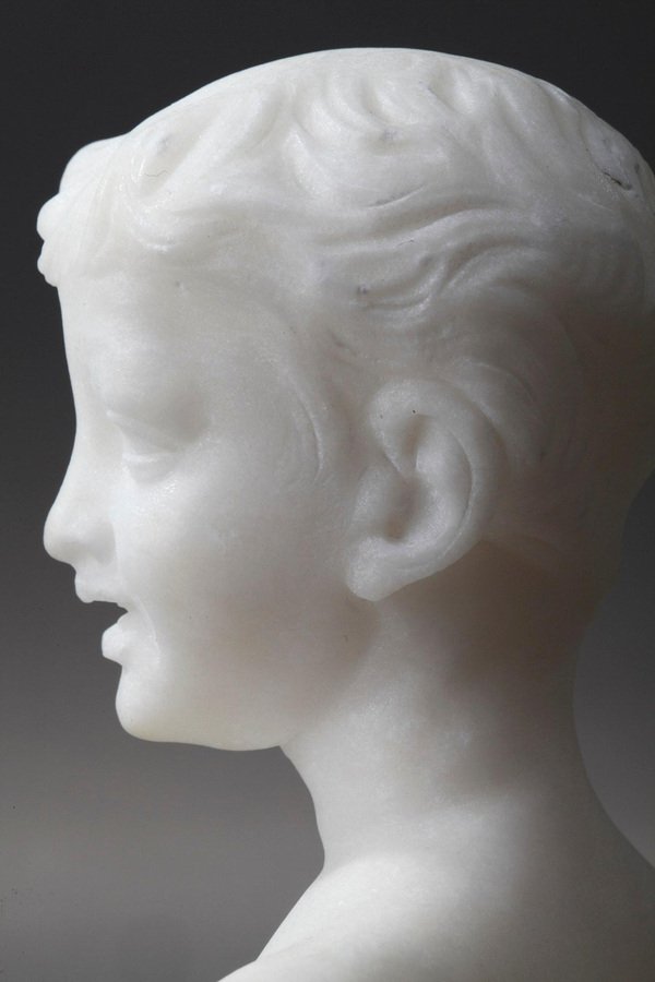 Small Alabaster Bust of Young Boy for sale at Pamono