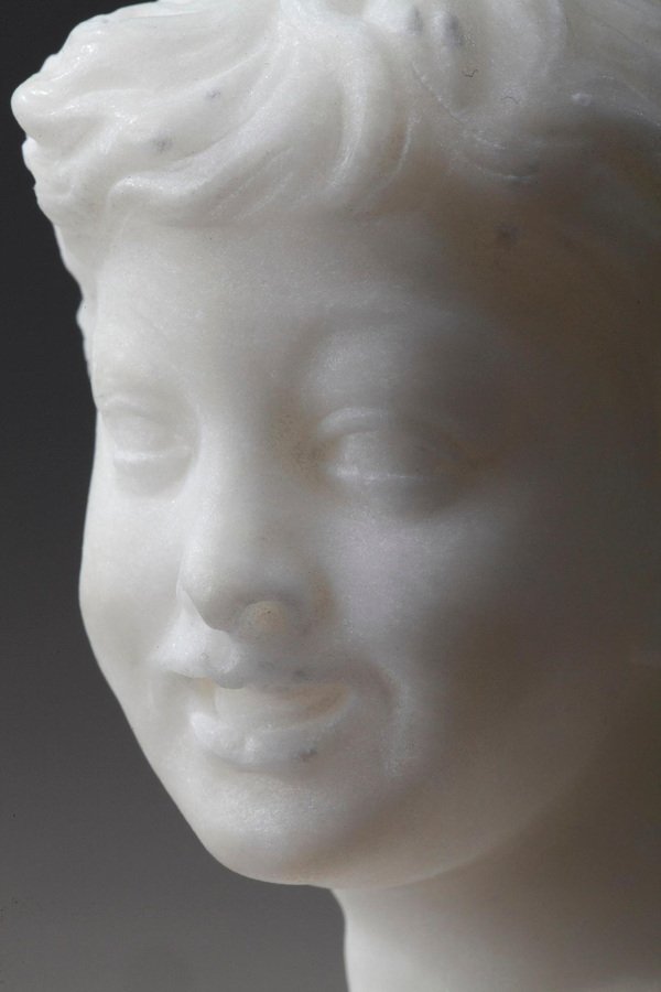 Small Alabaster Bust of Young Boy for sale at Pamono