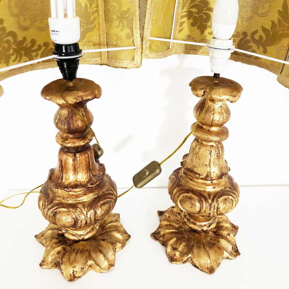 Baroque Table Lamps, 1900s, Set of 2 for sale at Pamono