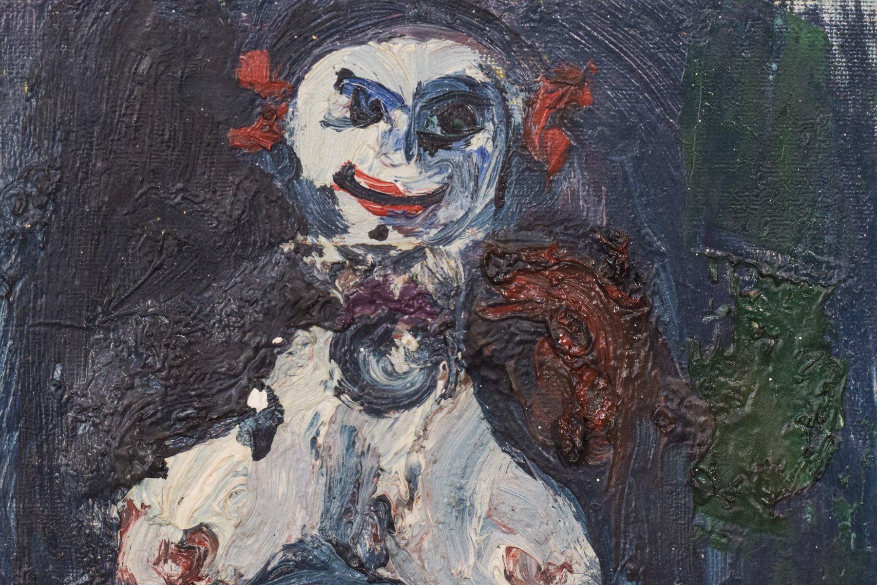 Expressionist Painting of a Clown, Mid 20th-Century, Oil on Canvas ...