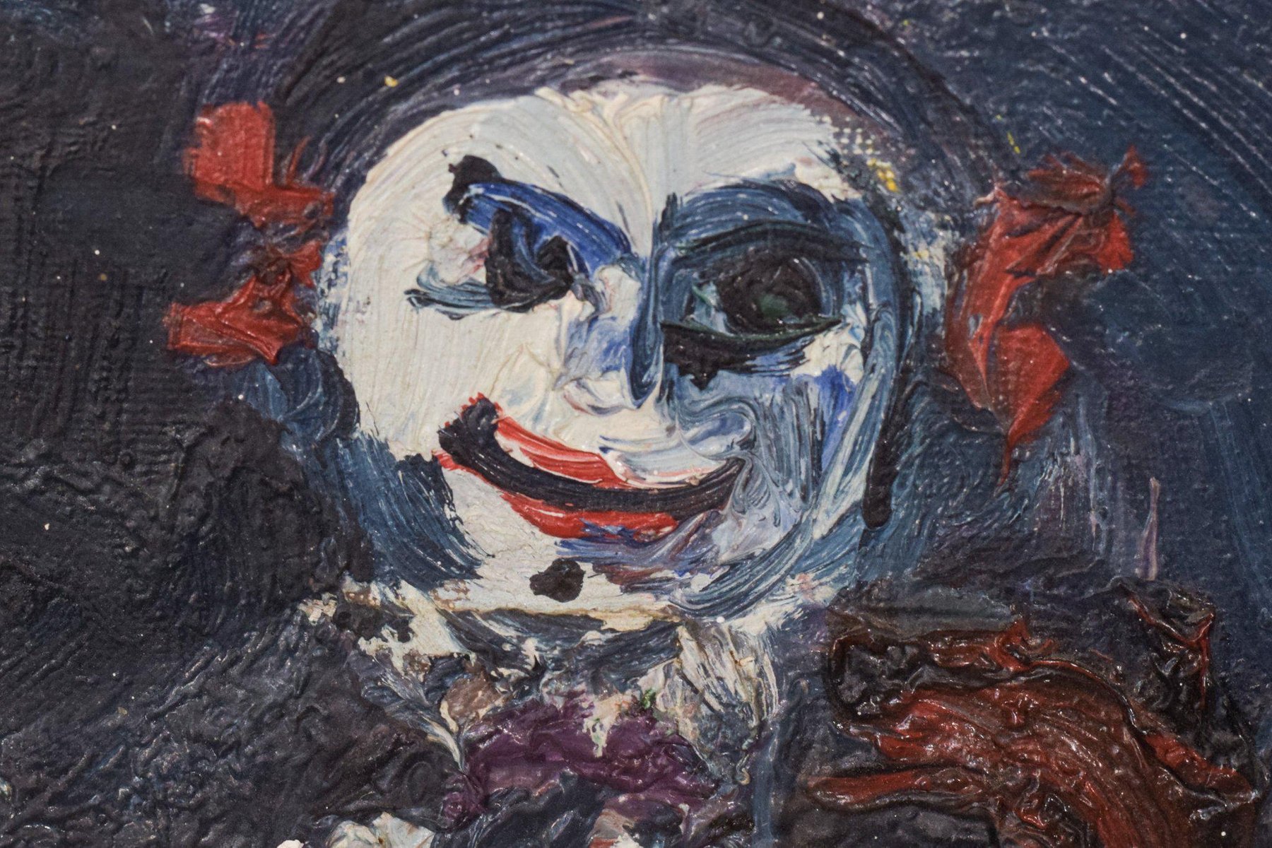 Expressionist Painting of a Clown, Mid 20th-Century, Oil on Canvas ...