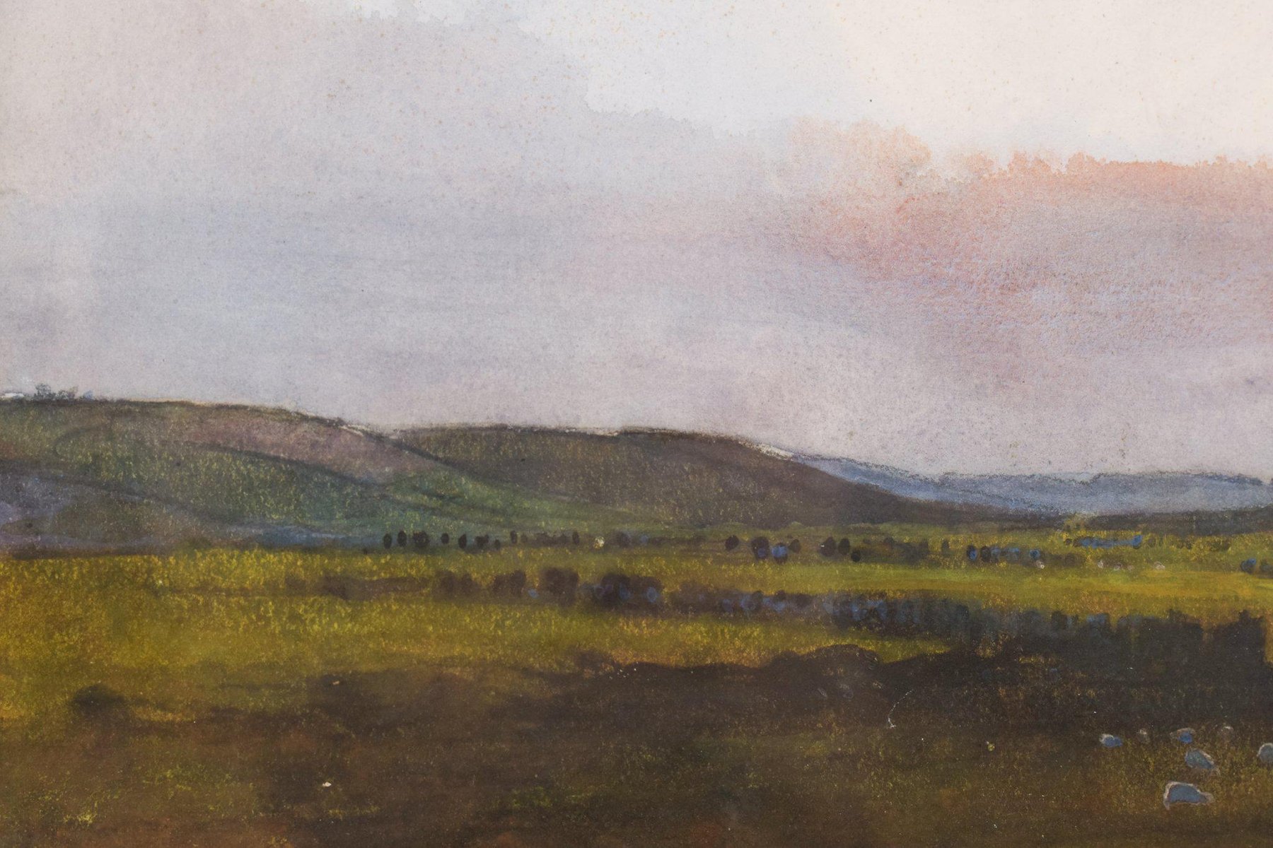 Anonymous, Pre-Raphaelite Landscape, 1890s, Watercolor, Framed for sale ...