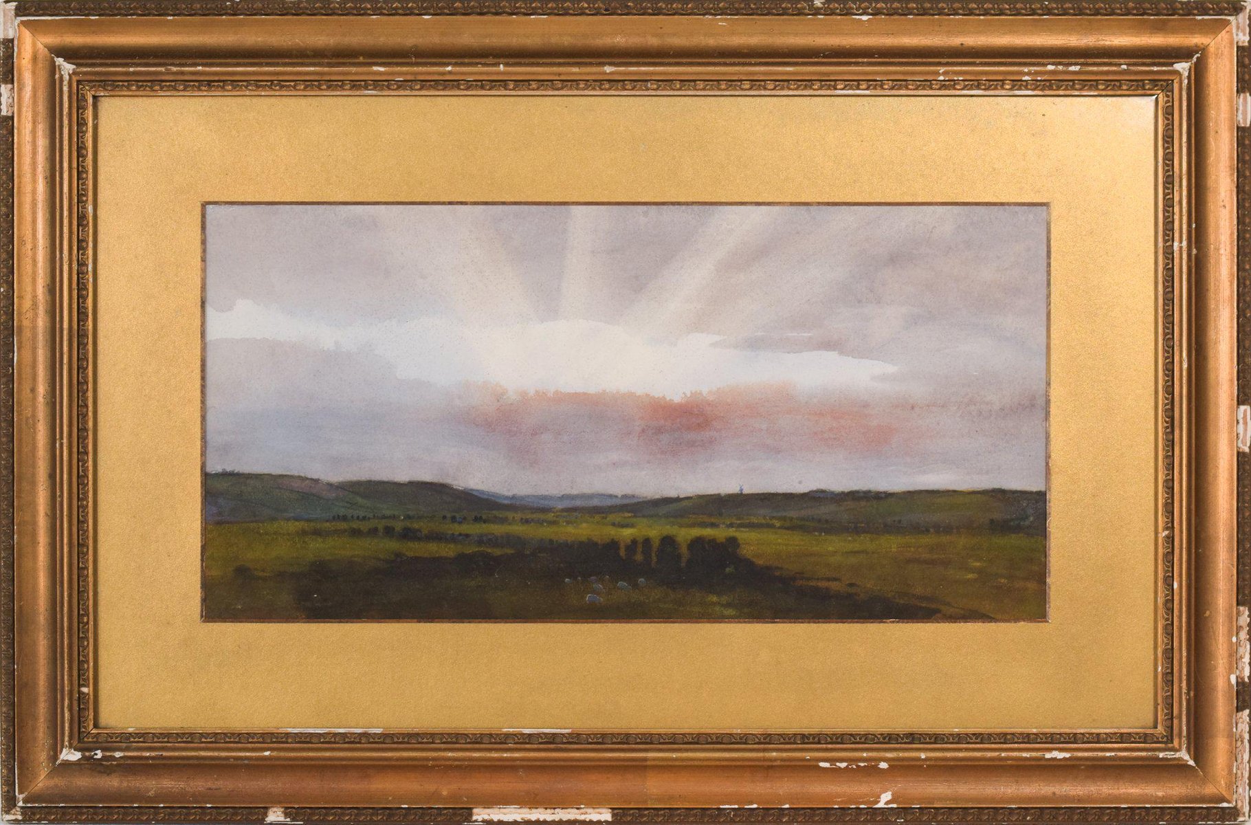 Anonymous, Pre-Raphaelite Landscape, 1890s, Watercolor, Framed for sale ...