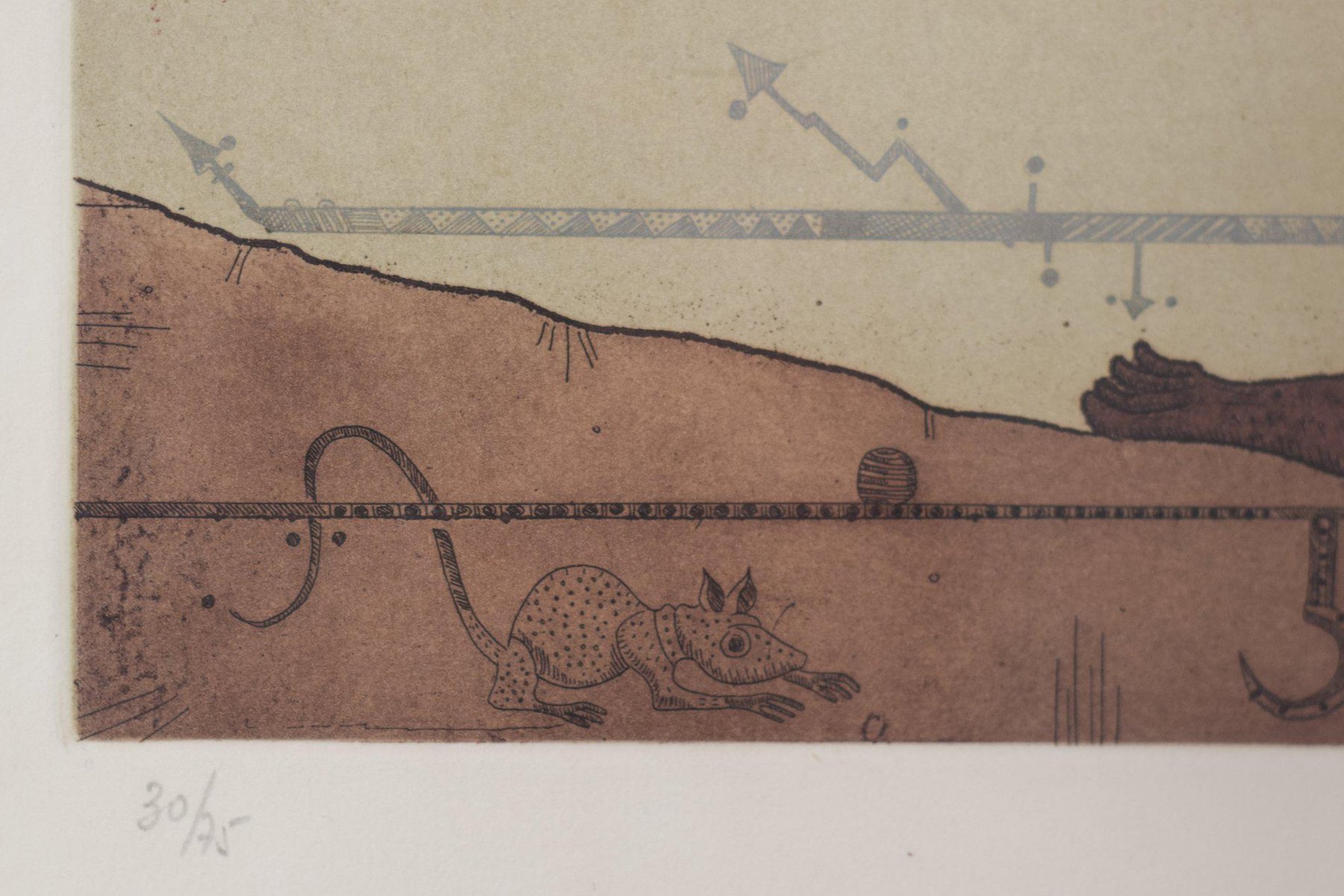 Mythological Elf with Lantern, 1975, Etching on Paper for sale at Pamono