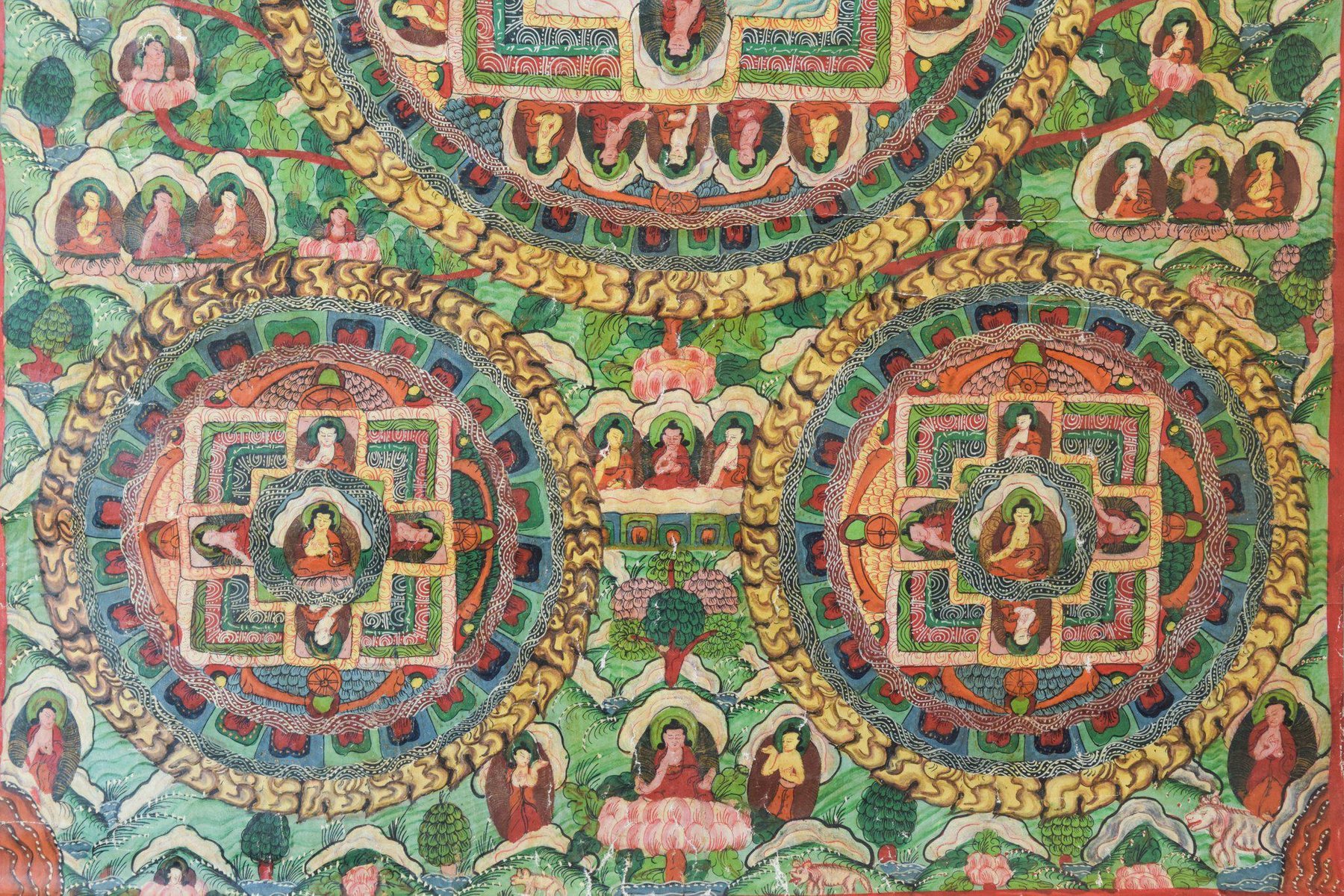 Hand-Painted Tibetan Scroll for sale at Pamono