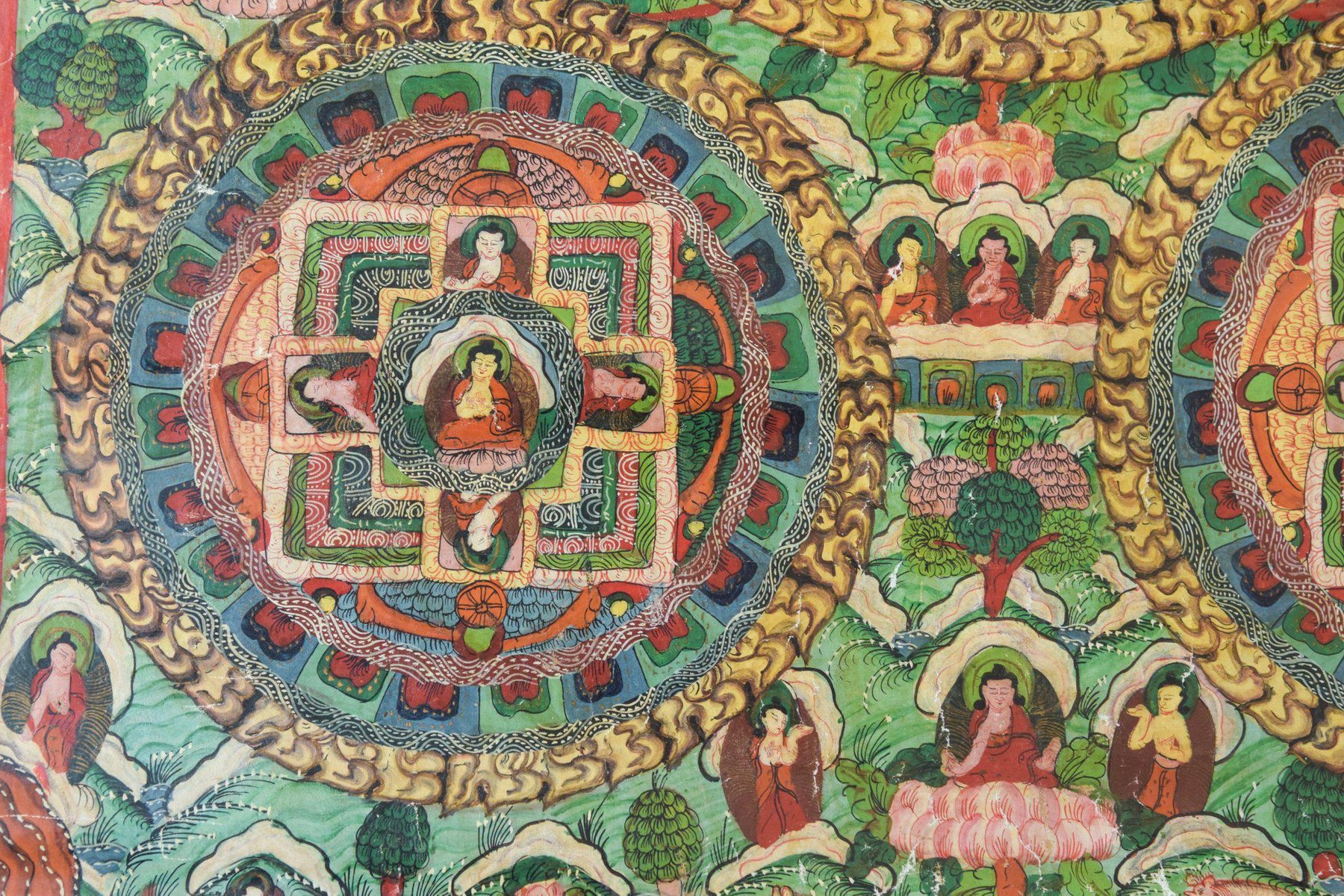 Hand-Painted Tibetan Scroll for sale at Pamono