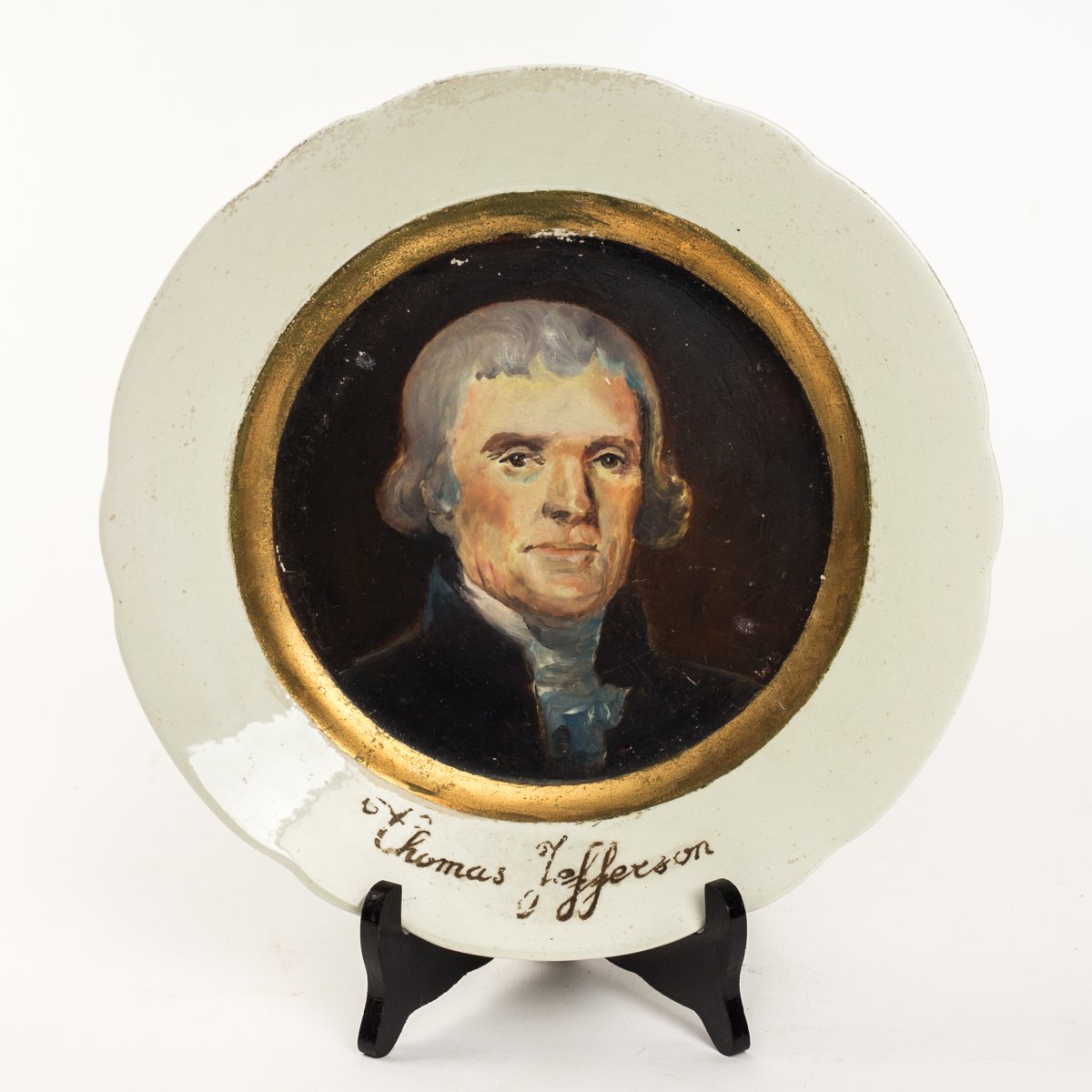 Miniature Portrait of Thomas Jefferson in Faience for sale at Pamono