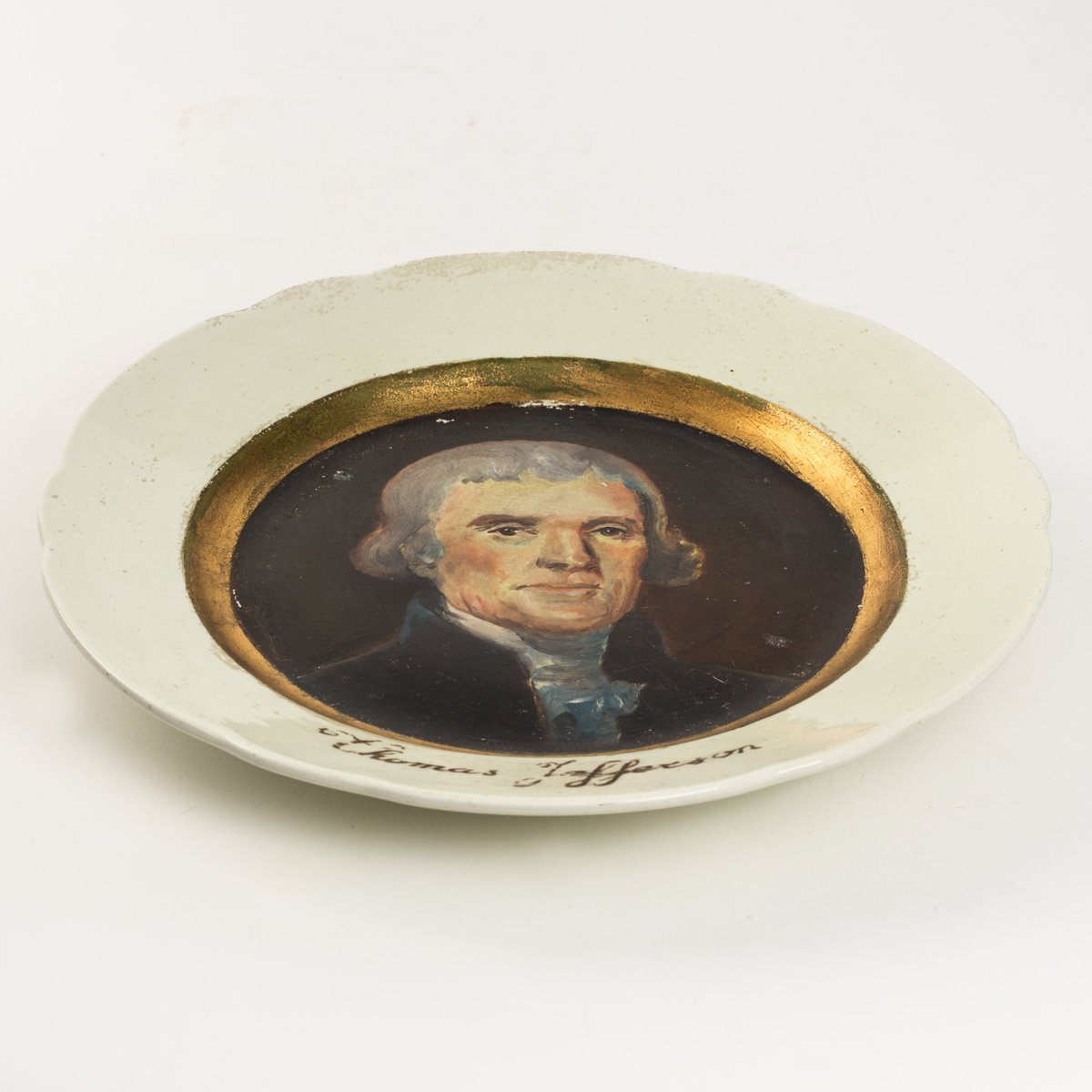 Miniature Portrait of Thomas Jefferson in Faience for sale at Pamono