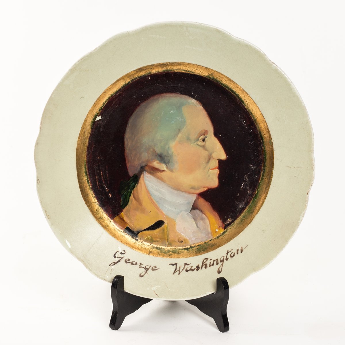 Miniature Portrait of George Washington in Faience for sale at Pamono
