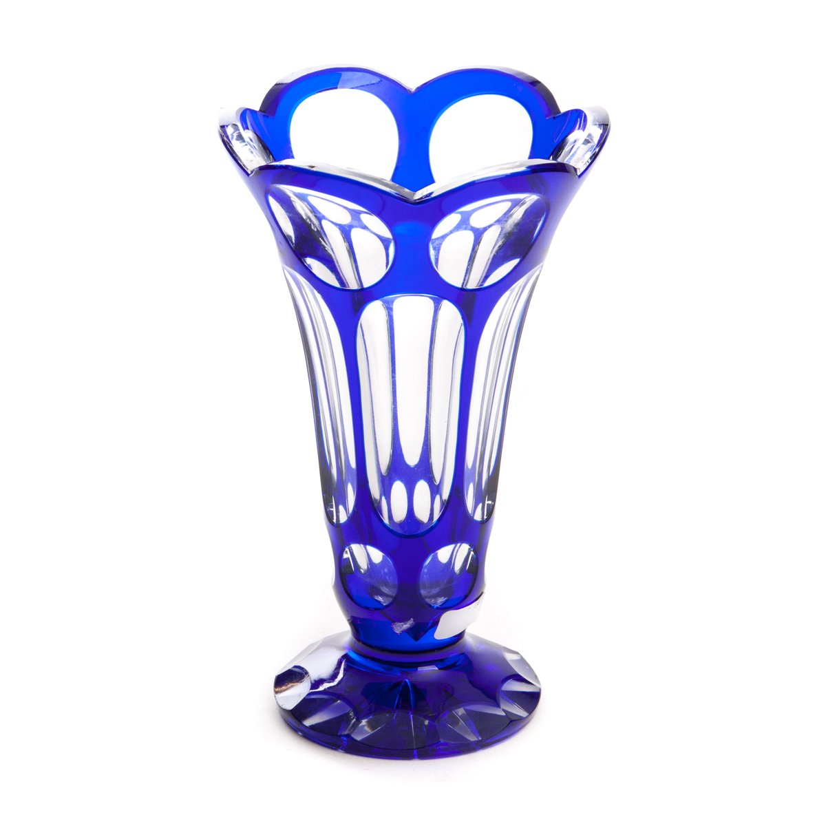 Cobalt-Colored Crystal Vase for sale at Pamono
