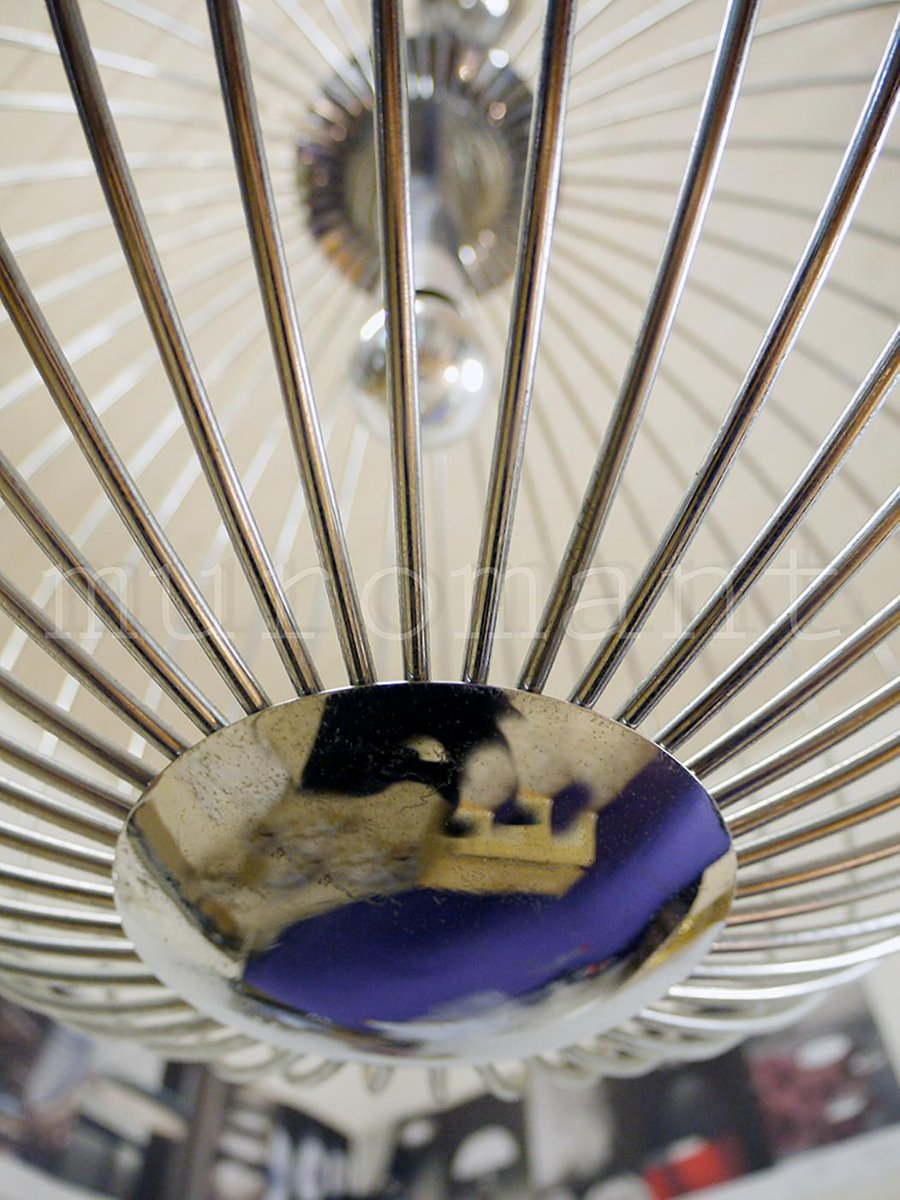 Large Italian Chrome String Chandelier in the Style of Gaetano Sciolari ...