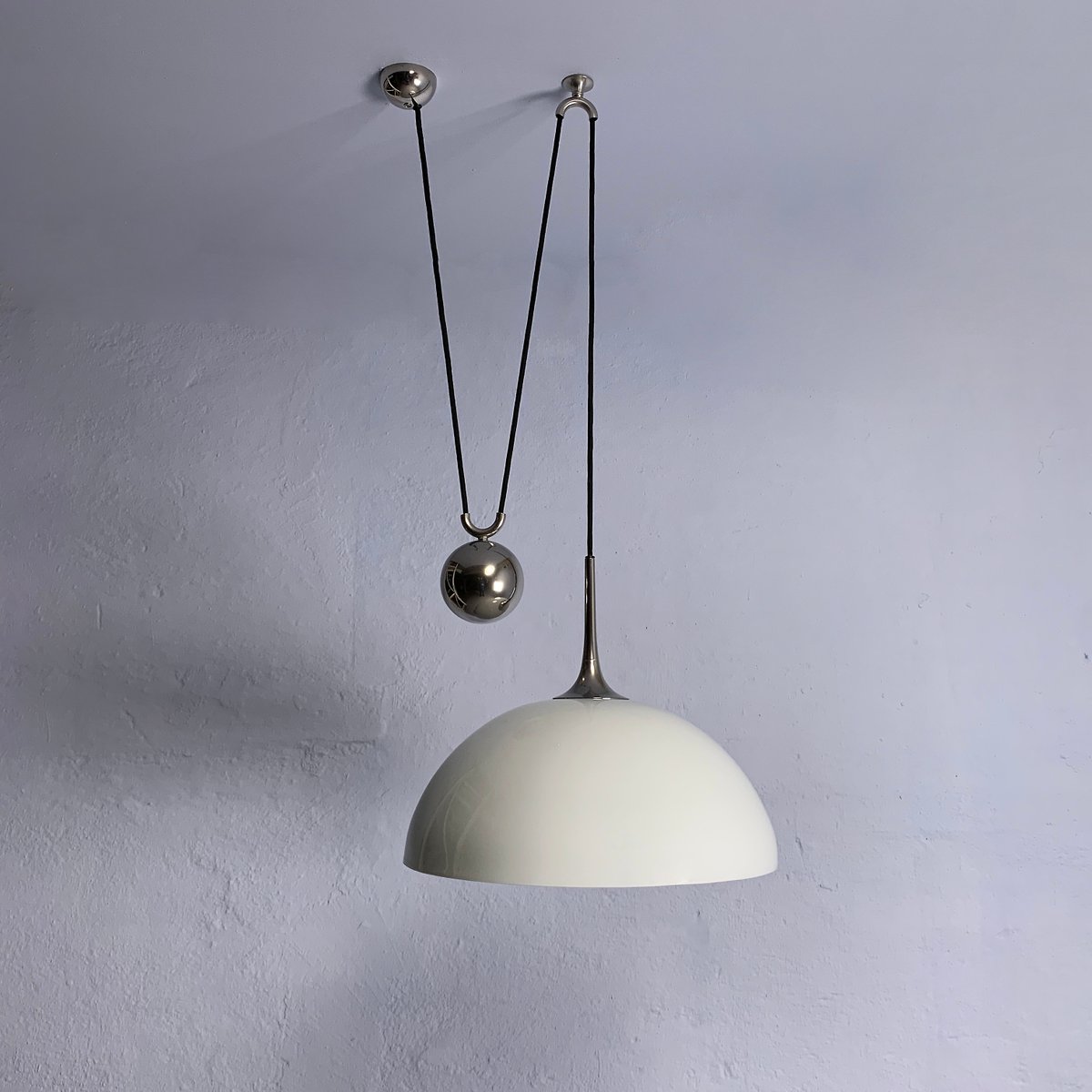 German Ceiling Light with Counterweight and Ceramic Screen by Florian ...