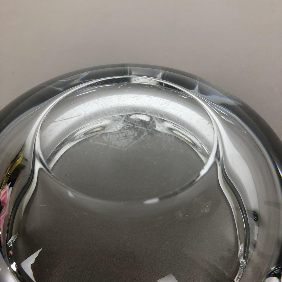 Large French Lucid Crystal Glass Shell Bowl Ashtray from Art Vannes ...