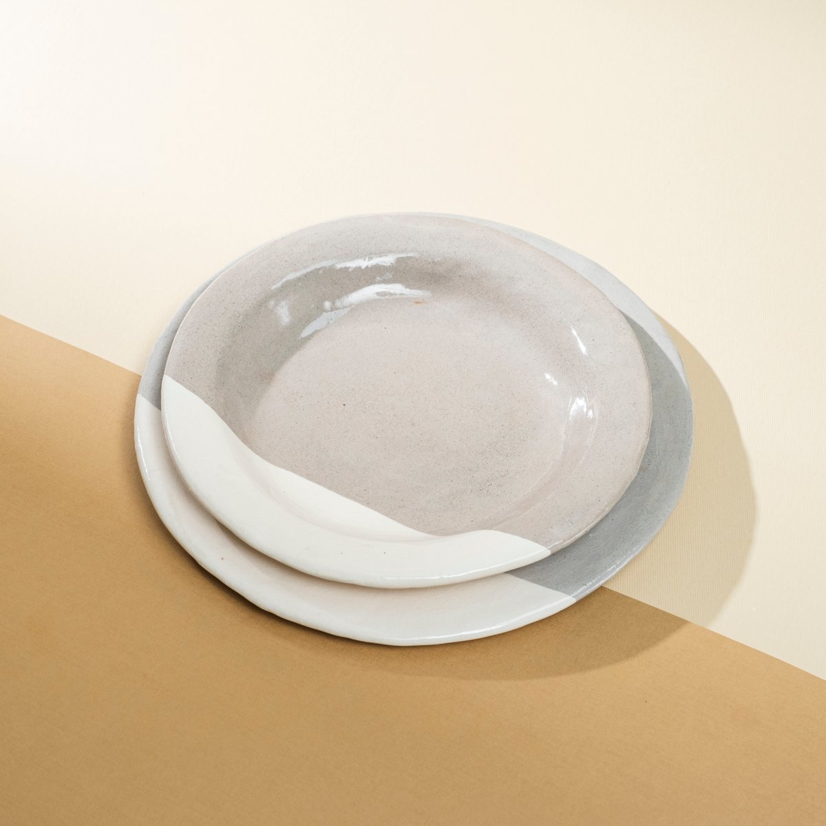 White-Scar Plates from Conirossi, Set of 2 for sale at Pamono