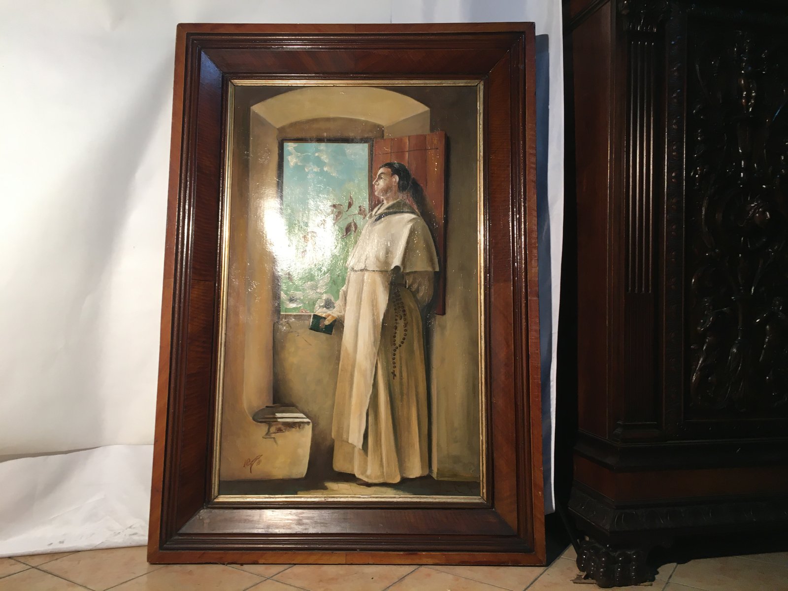 Friar, 1931, Oil on Board, Framed for sale at Pamono
