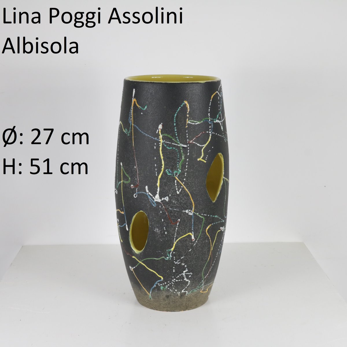 Italian Glazed Ceramic Vase by Lina Poggi Assolini, 1960s for sale at ...