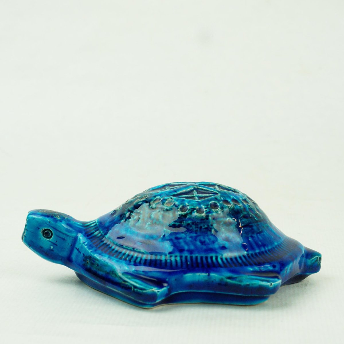 Italienische Mid-Century Rimini Blu Schildkröte aus Keramik von Aldo ...