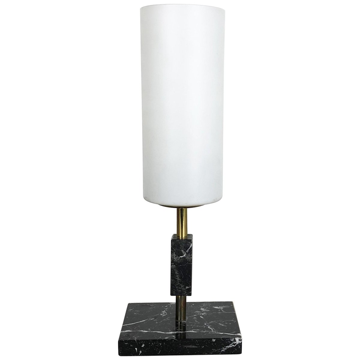 Vintage Hollywood Regency Marble Table Light with Opal Shade, Italy ...