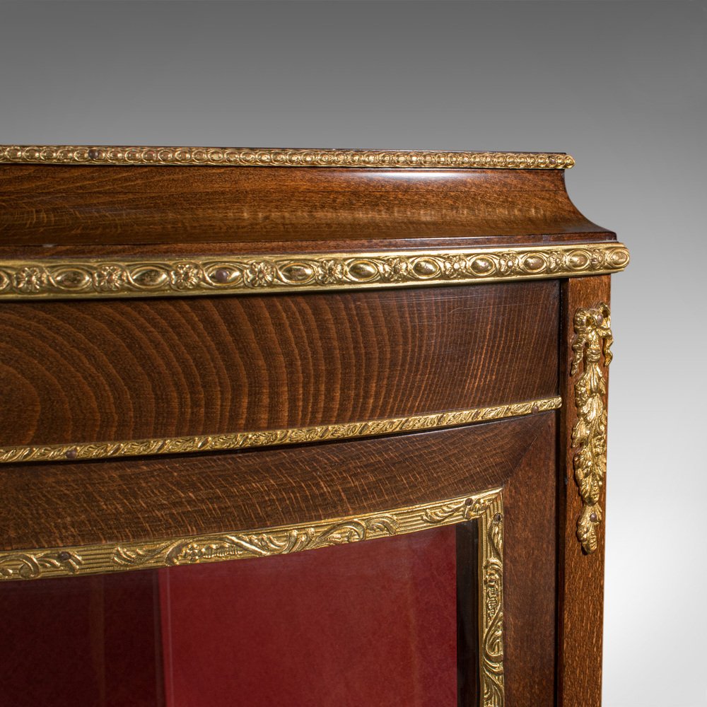 Tall Late 20th Century Vintage French Corner Vitrine Display Cabinet ...