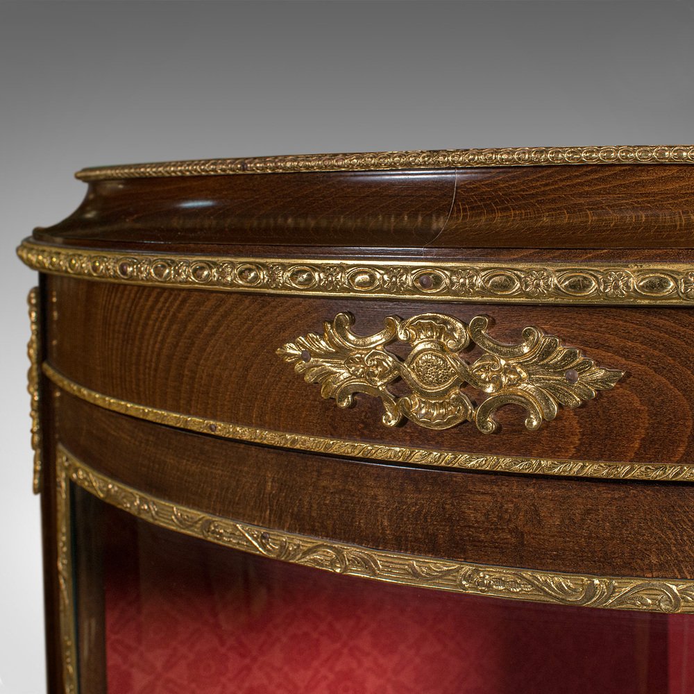 Tall Late 20th Century Vintage French Corner Vitrine Display Cabinet ...