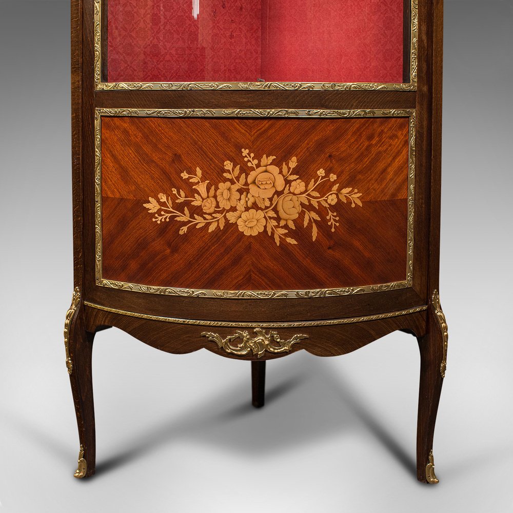 Tall Late 20th Century Vintage French Corner Vitrine Display Cabinet ...