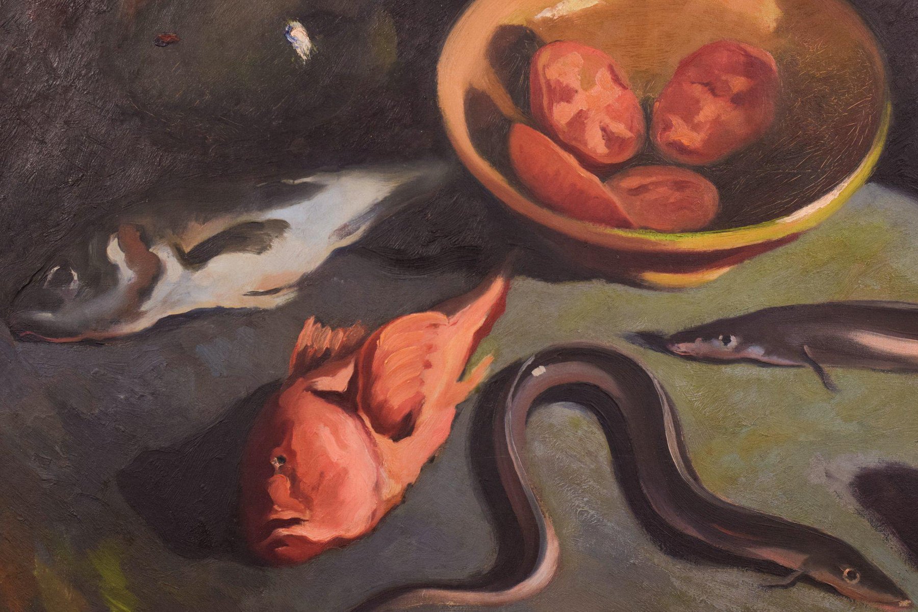 Large Still Life, Study of Fish and Oysters, 1944, Oil on Canvas for ...