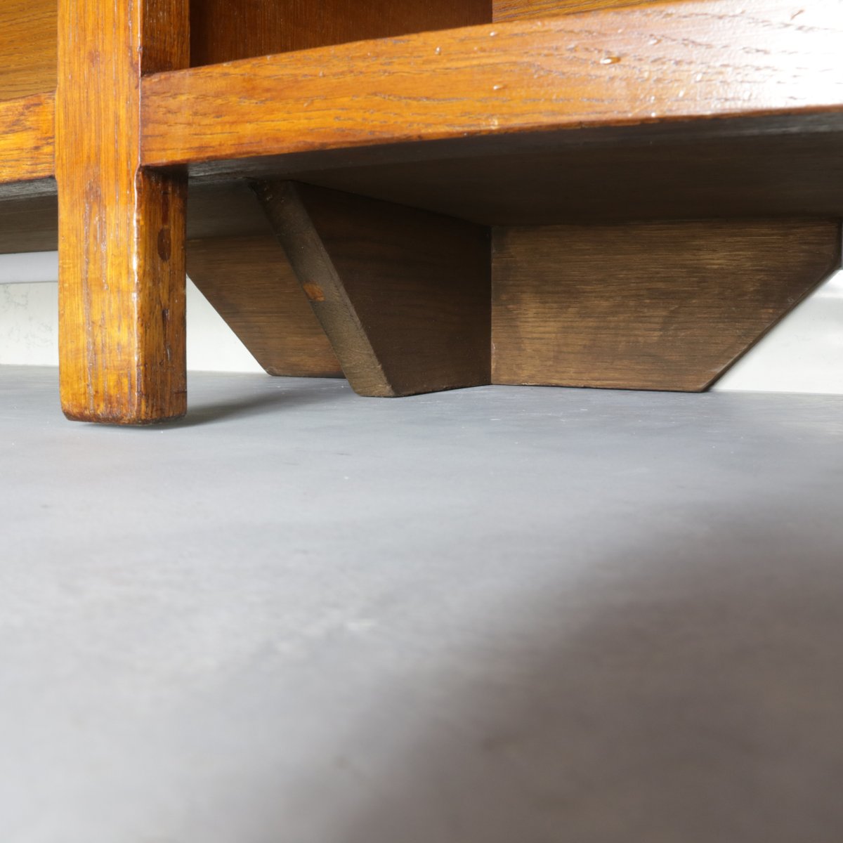 Large Oak Wood Library, 1950s for sale at Pamono