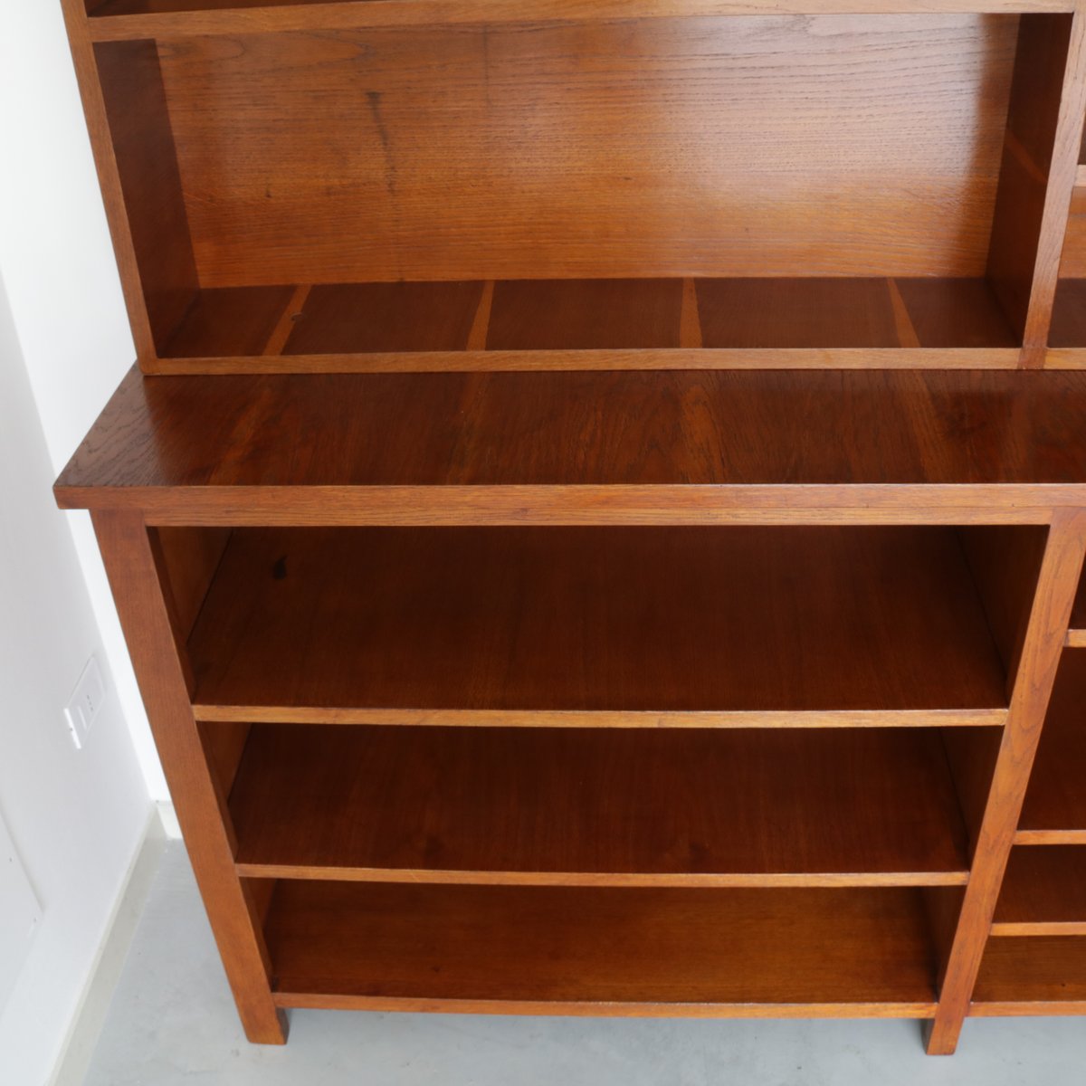 Large Oak Wood Library, 1950s for sale at Pamono