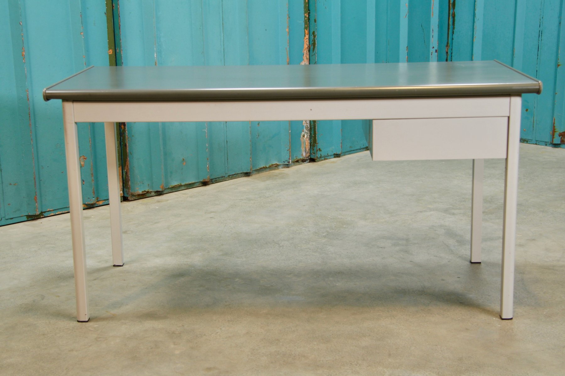 Industrial Dutch Metal Writing Desk from Backfield, 1960s for sale at ...