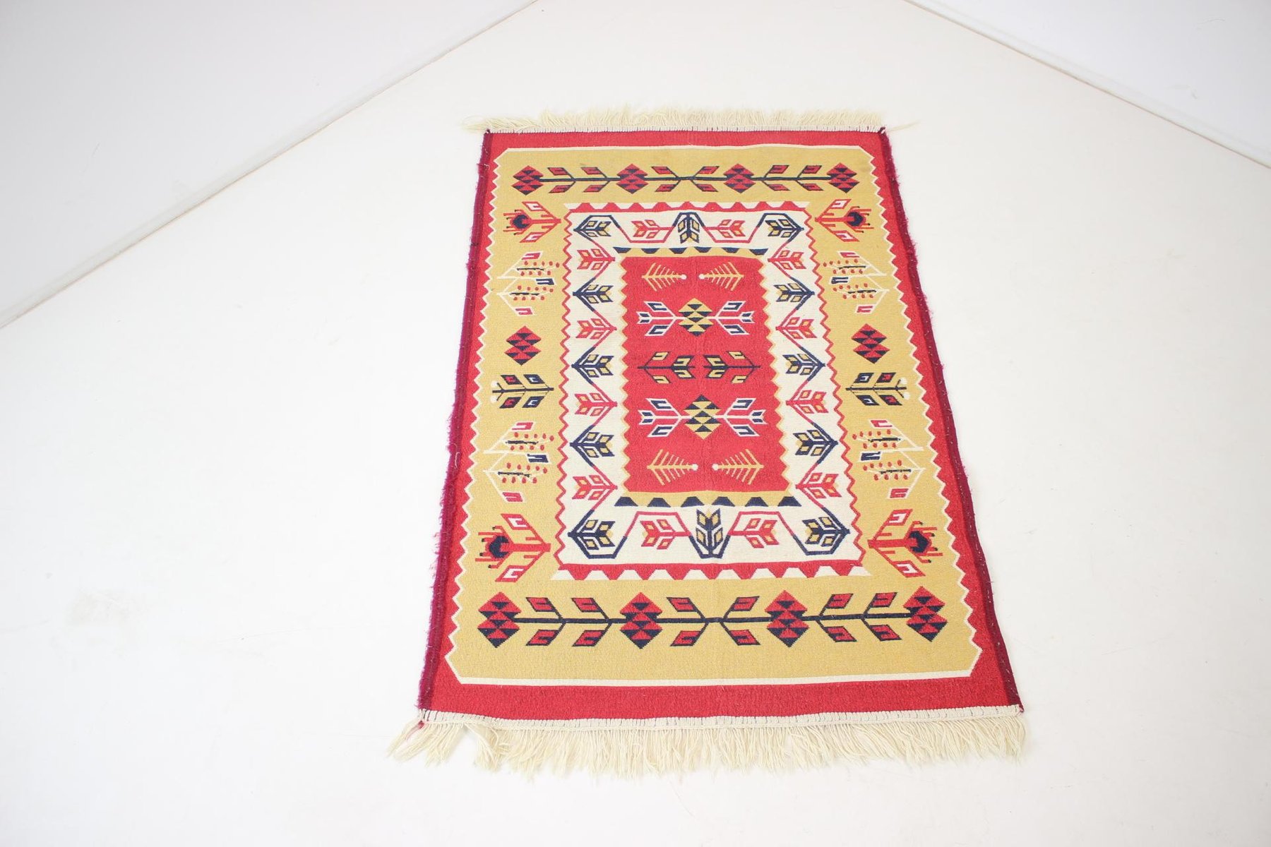 Mid-Century Wool Reversible Kelim Brussels Style Rug, 1960s for sale at ...