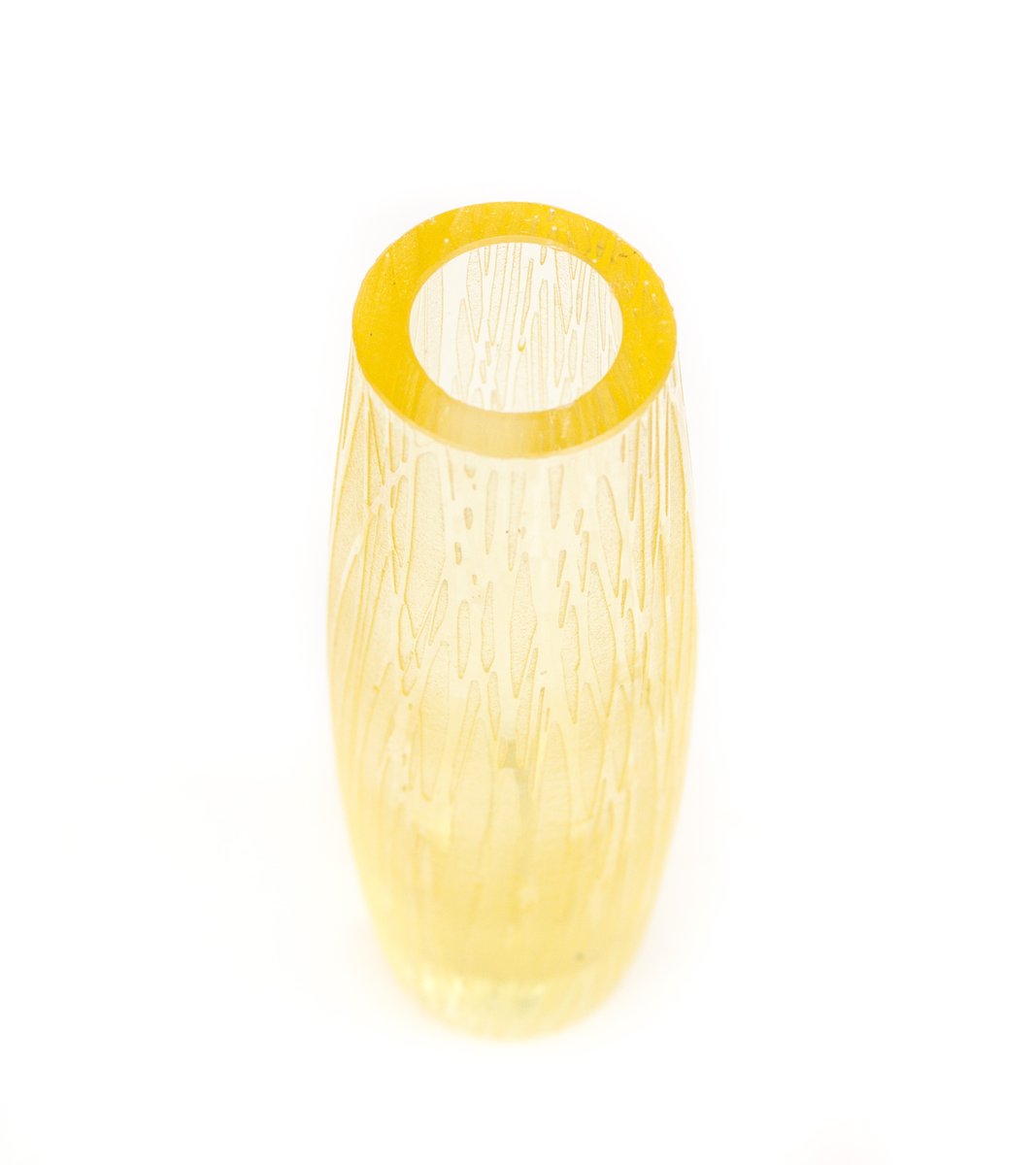 Yellow Frosted Glass Vase for sale at Pamono