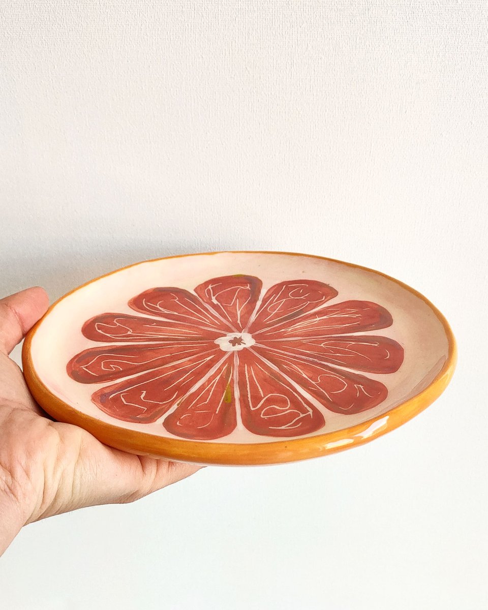 Fruit Collection Pink Grapefruit Plates by Federica Massimi, Set of 4 ...