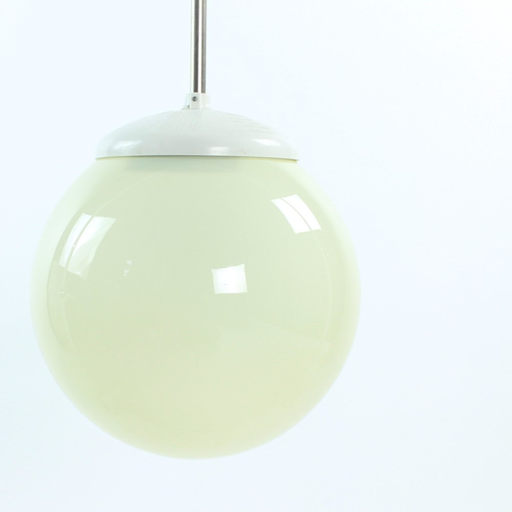 Long Vintage Czech Cream Opaline Ceiling Light by Elektrosvit, 1950s ...