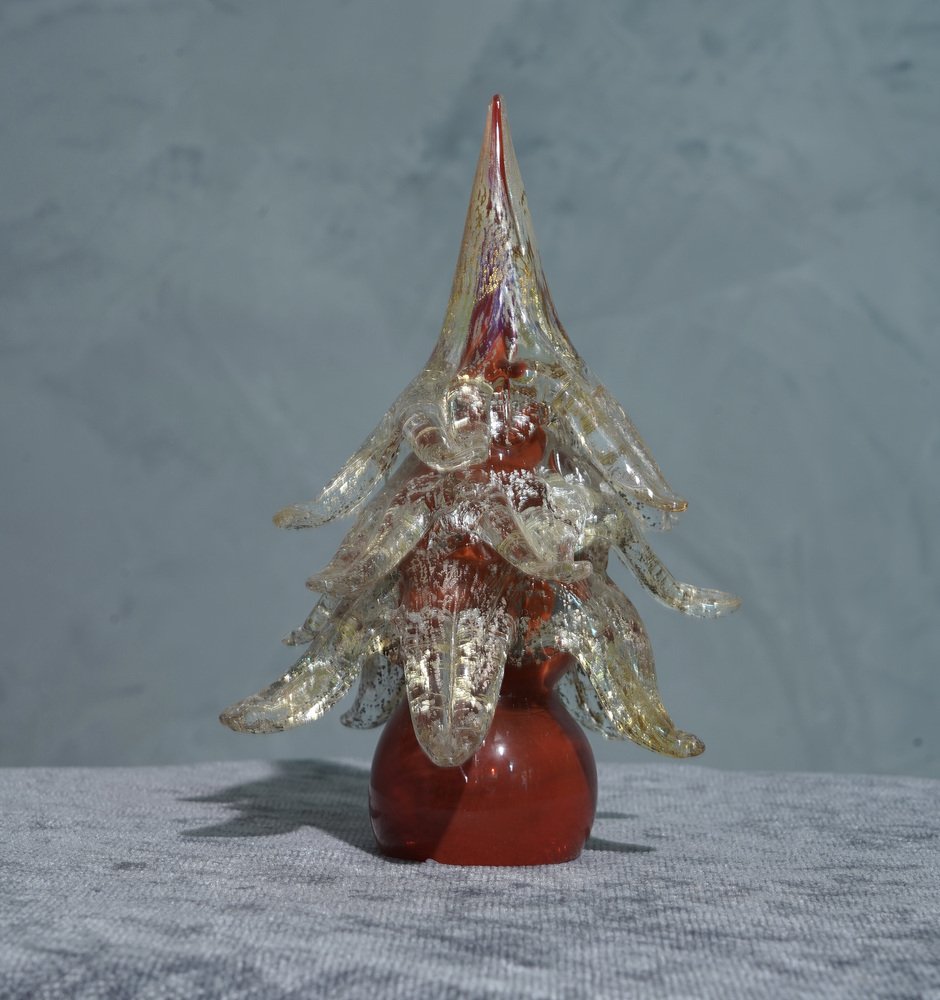 Red Murano Art Glass Tree Sculpture, 1980 for sale at Pamono